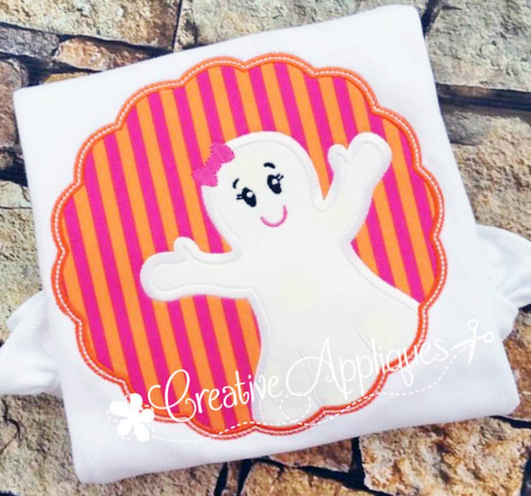 Ghost Girl Halloween Digital Machine Embroidery Applique Design 4 Size ...