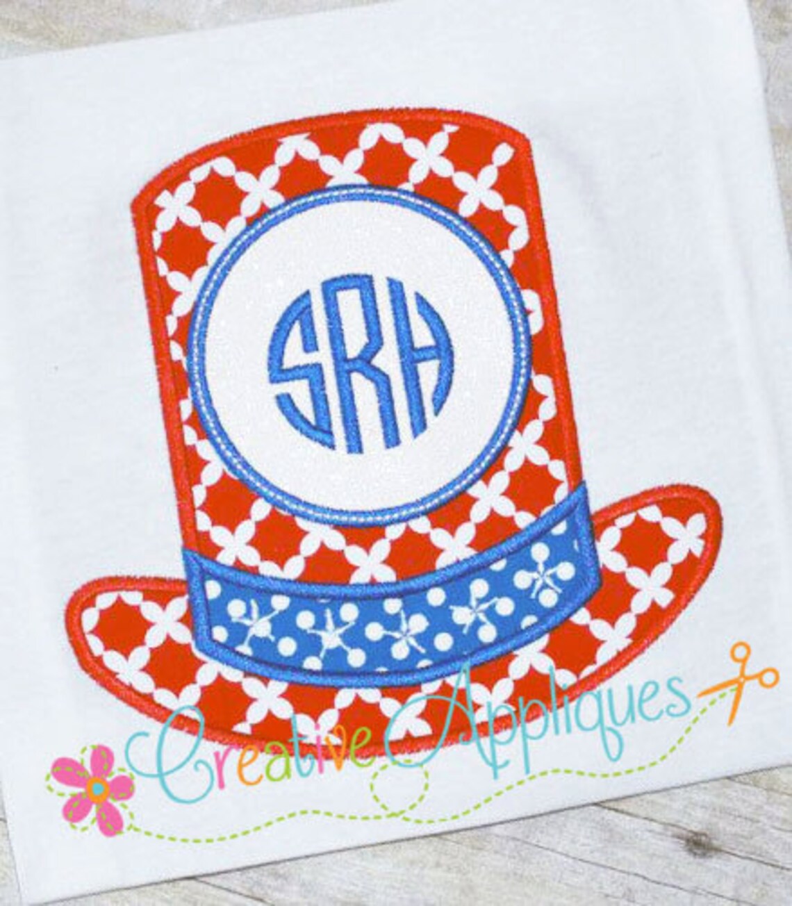 Patriotic Uncle Sam Hat Monogram Digital Machine Embroidery - Etsy