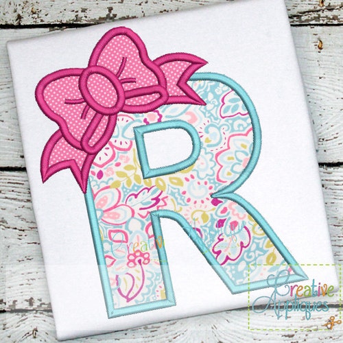 Bow Alphabet Letter Set A-Z Applique Machine Embroidery Design - Etsy