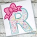 Bow Letter R Applique Machine Embroidery Design 4 Sizes, Bow Letter ...
