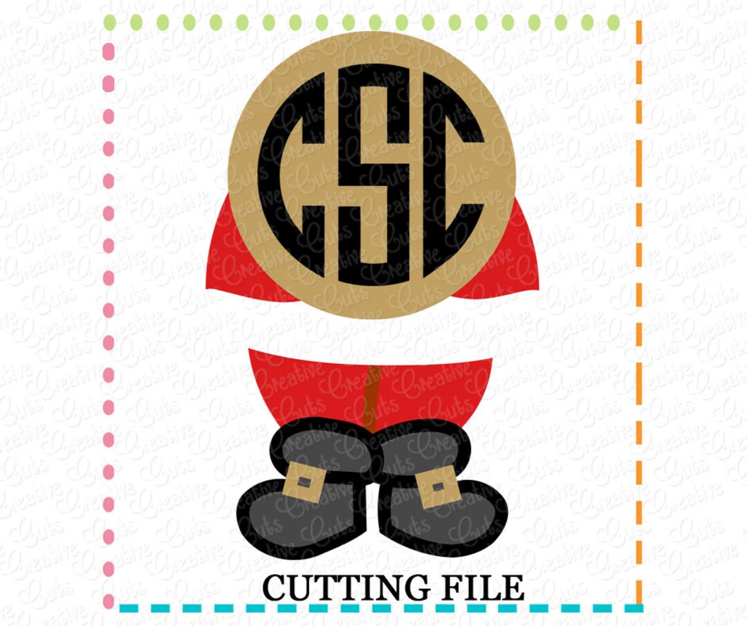EXCLUSIVE Santa Monogram SVG Cutting File, Santa Cut File, Santa ...