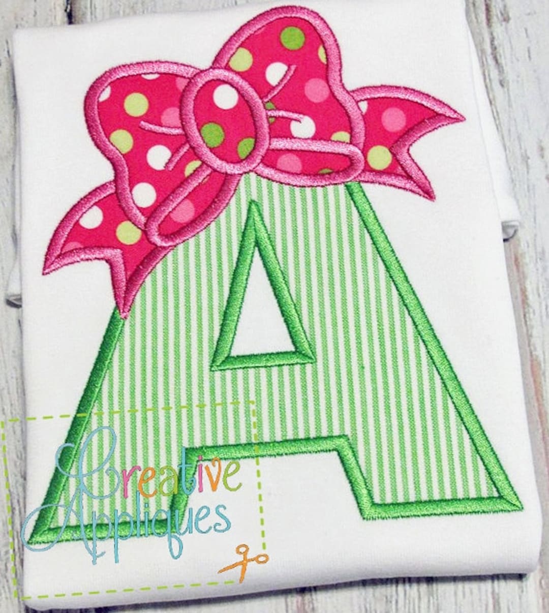 A Bow Letter A Applique Machine Embroidery Design 4 Sizes, Bow Applique ...