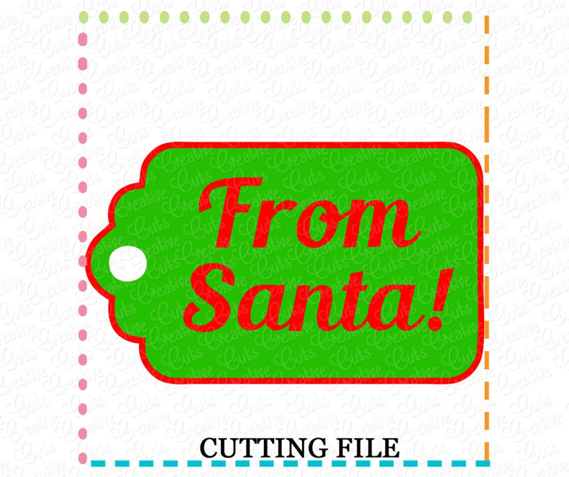 From Santa Gift Tag SVG Cutting File Happy Holidays Gift Tag - Etsy