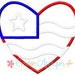 Patriotic Heart Flag With Star Machine Embroidery Applique Digital ...