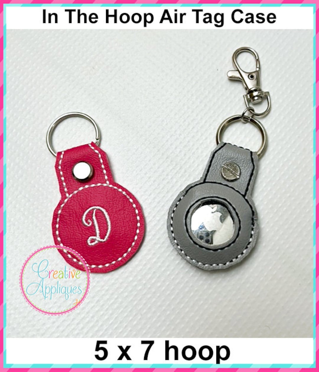 Air Tag Case With Letters in the Hoop Embroidery Machine Embroidery ...