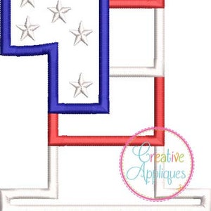 Stars Stripes Number Set Applique Machine Embroidery Design 4 Sizes ...
