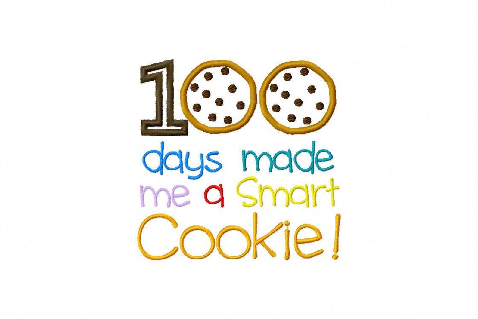 100 Days Smart Cookie Applique Design, Machine Embroidery, Embroidery ...