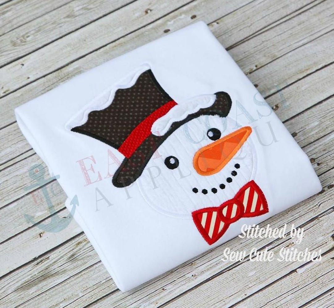 Snowman Applique Machine Embroidery Design, Machine Applique, Snowman ...