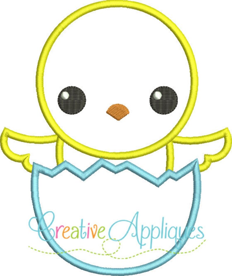 Chick Easter Applique Digital Machine Embroidery Applique - Etsy