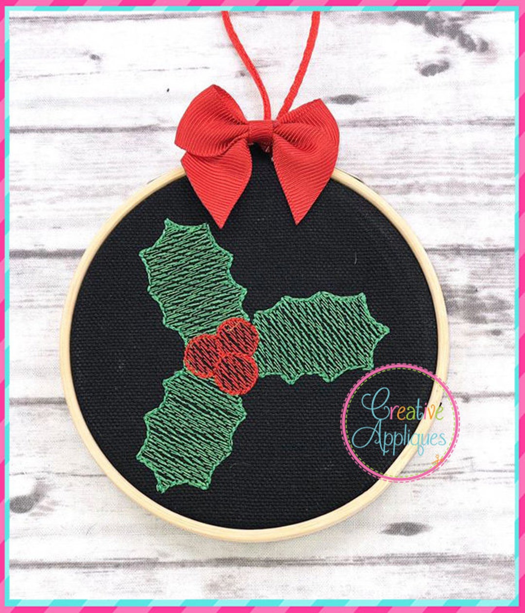 Sketch Stitch Holly Digital Machine Embroidery Design 6 Sizes, Holly ...