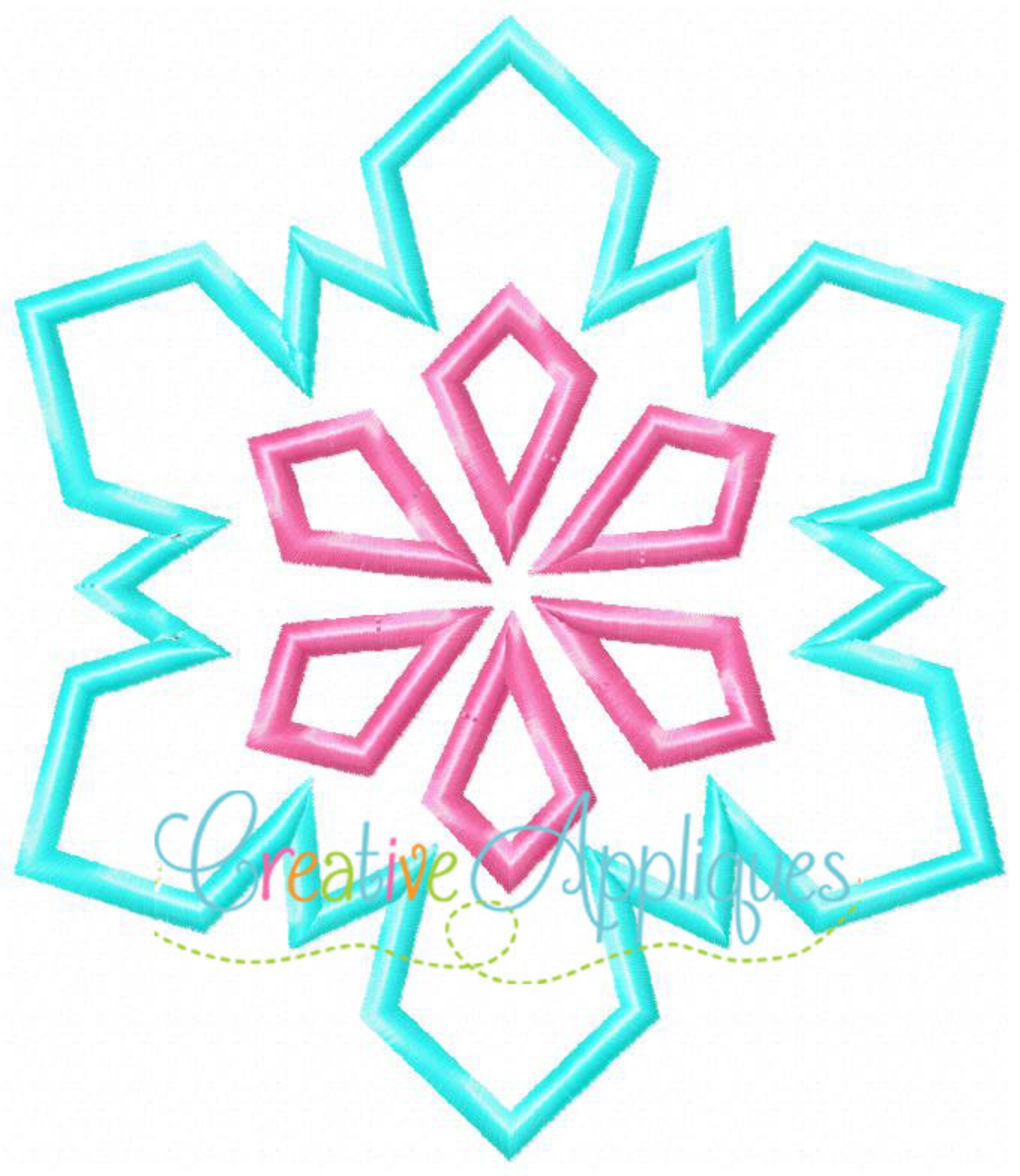 Snowflake Digital Machine Embroidery Applique Design 4 Sizes - Etsy