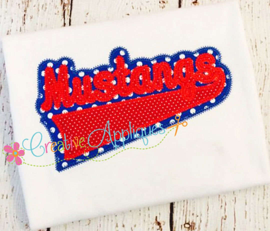 Mustangs Digital Machine Embroidery Applique Design 6 Sizes, Mustangs ...