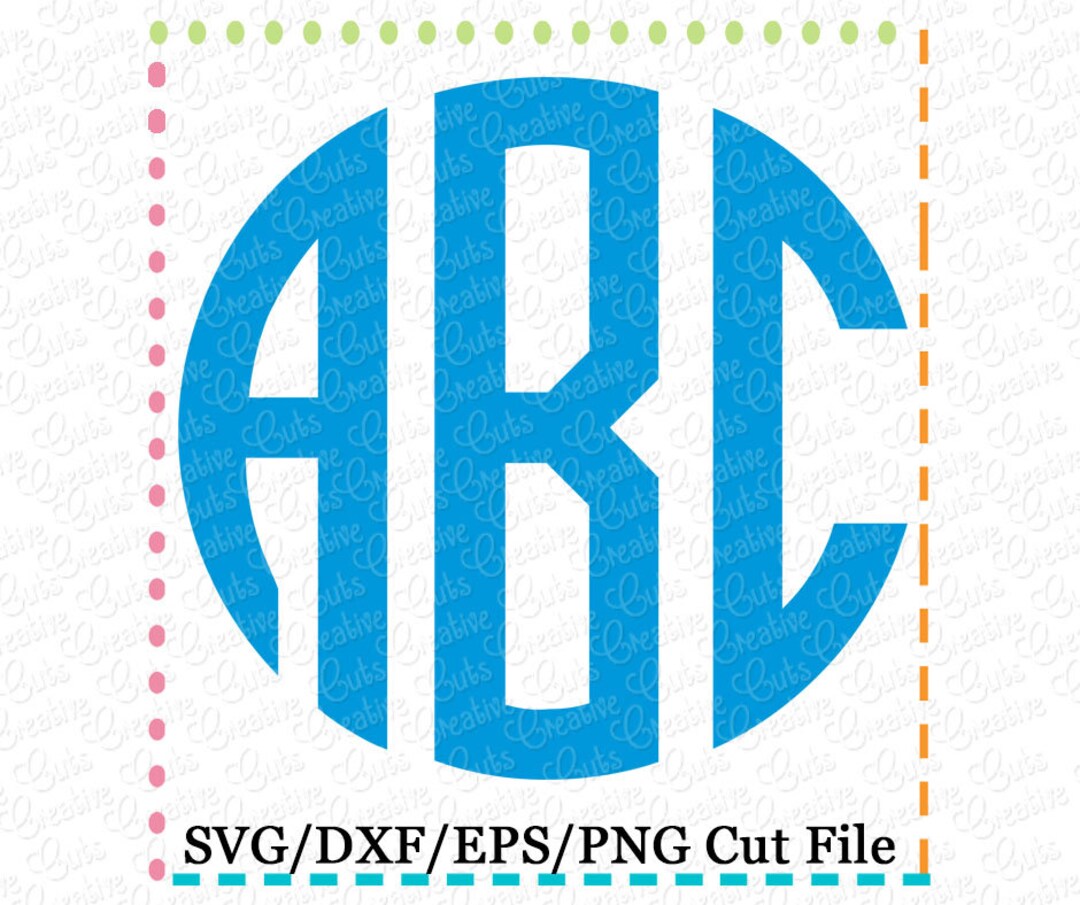3 Letter Natural Circle Monogram Font SVG Eps DXF Cutting File, Circle ...