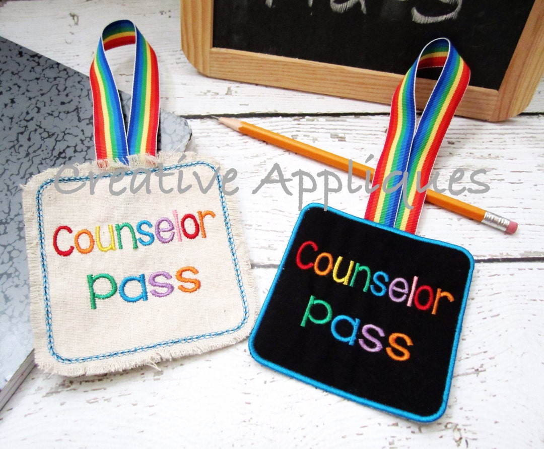 Counselor School Pass ITH (in the Hoop) Digital Machine Embroidery ...
