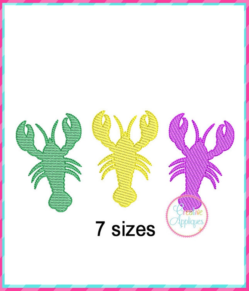Sketch Stitch Crawfish Embroidery Digital Machine Embroidery - Etsy