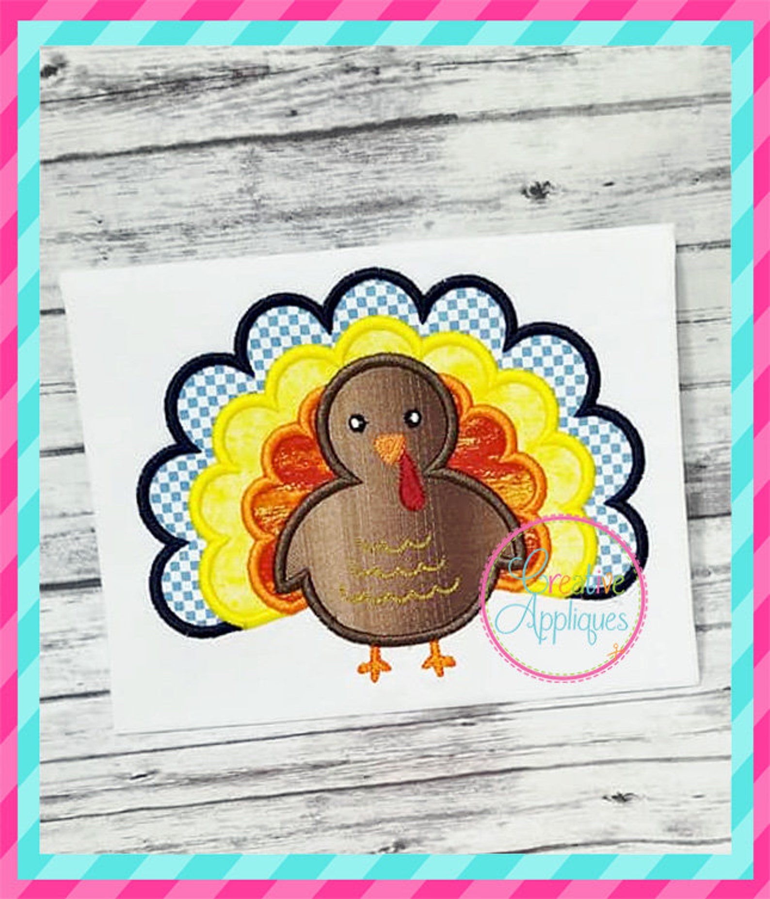 Turkey Digital Machine Embroidery Design 5 Sizes Turkey | Etsy