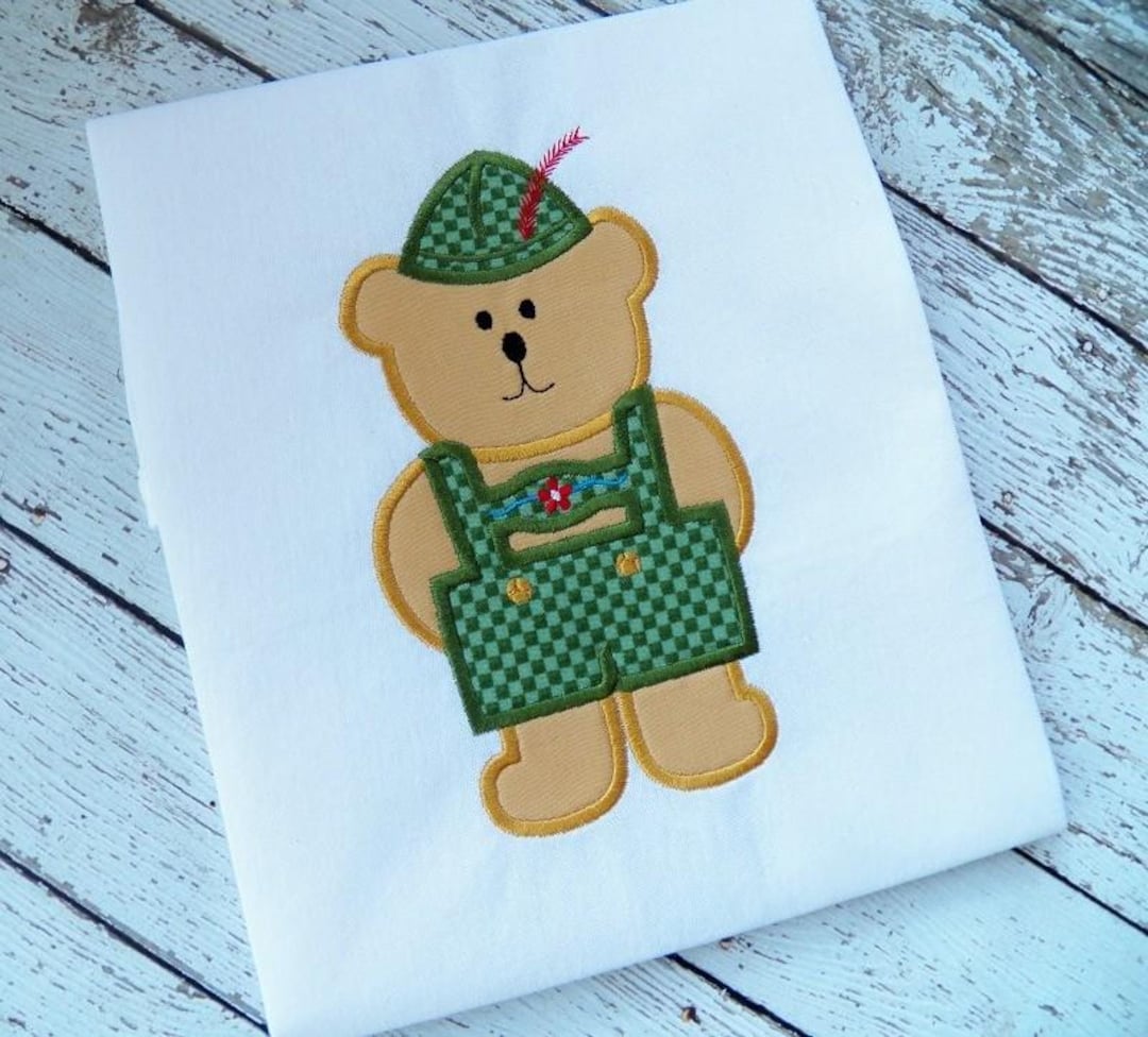 Hans Bear Applique Design, Machine Embroidery, Embroidery Design, Bear ...