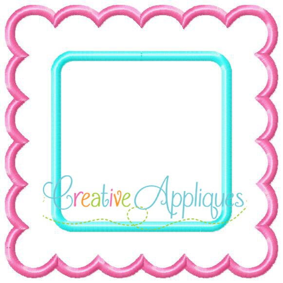 Scallop Square Frame Applique Machine Embroidery Design 4 Sizes - Etsy