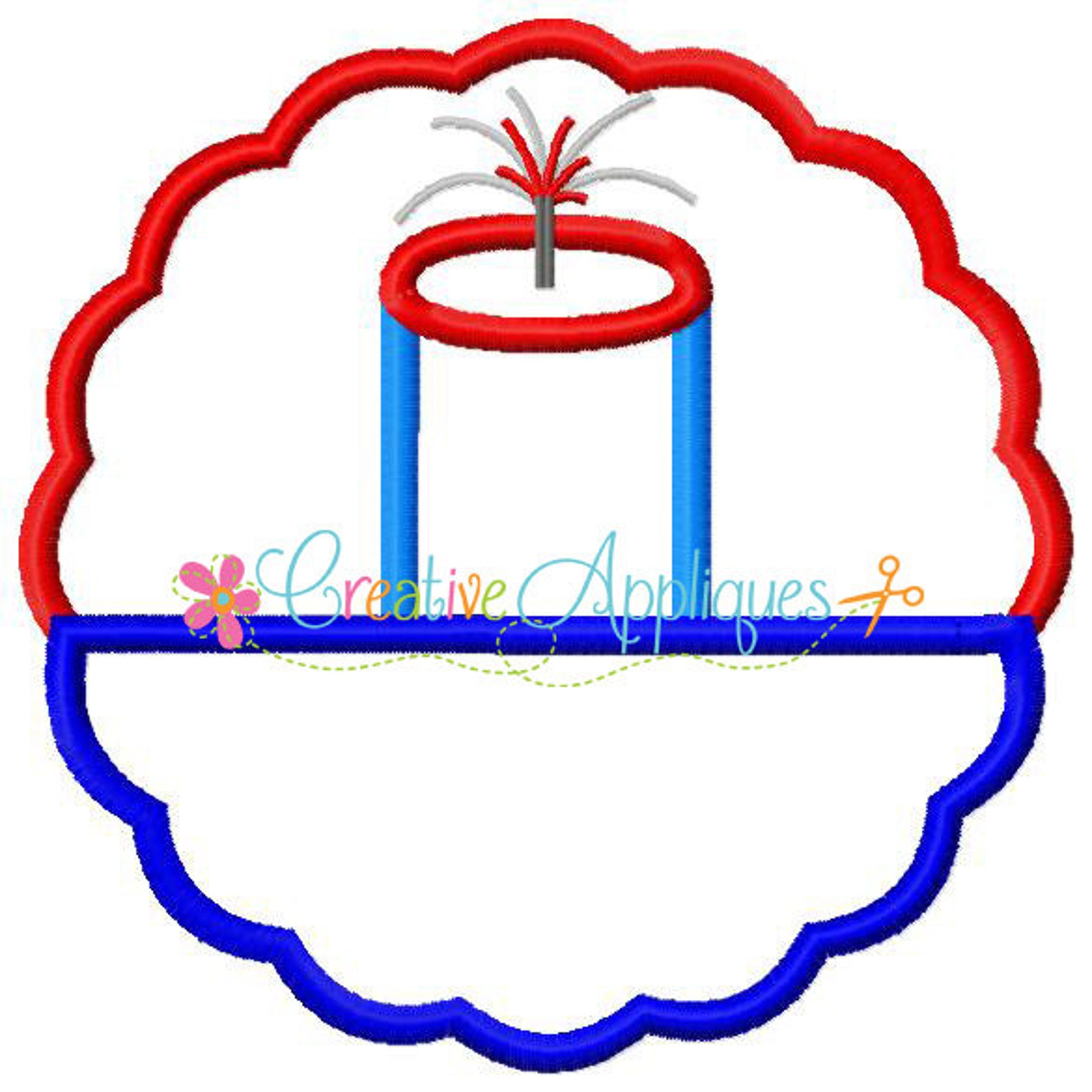 Firework Split Scallop Digital Machine Embroidery Applique - Etsy