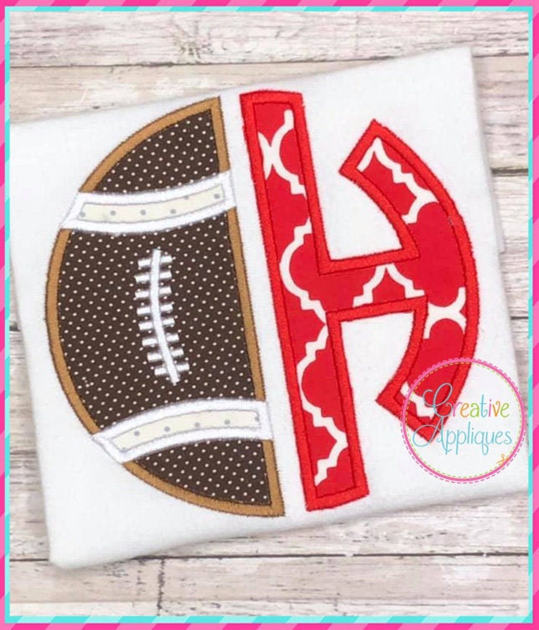 Football Alphabet Applique Digital Machine Embroidery Design 4 Sizes ...