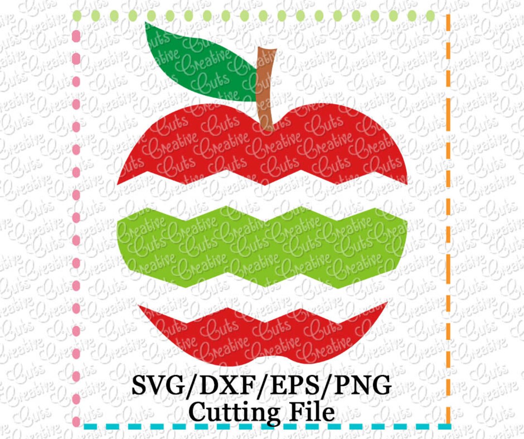 EXCLUSIVE SVG EPS Dxf Apple Chevron Cutting File, Apple Cut File ...