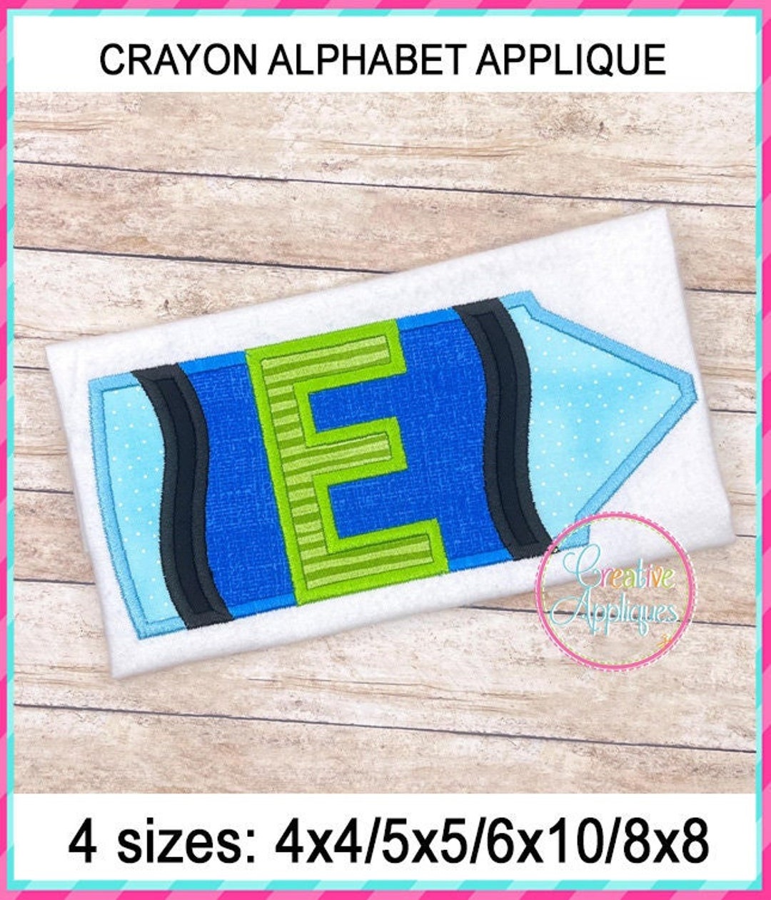 Crayon Alphabet Machine Embroidery Applique Design 4 Sizes, Crayon ...