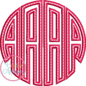 EXCLUSIVE LARGE 4 Letter Circle Applique Alphabet Machine Embroidery ...