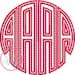 EXCLUSIVE LARGE 4 Letter Circle Applique Alphabet Machine Embroidery ...
