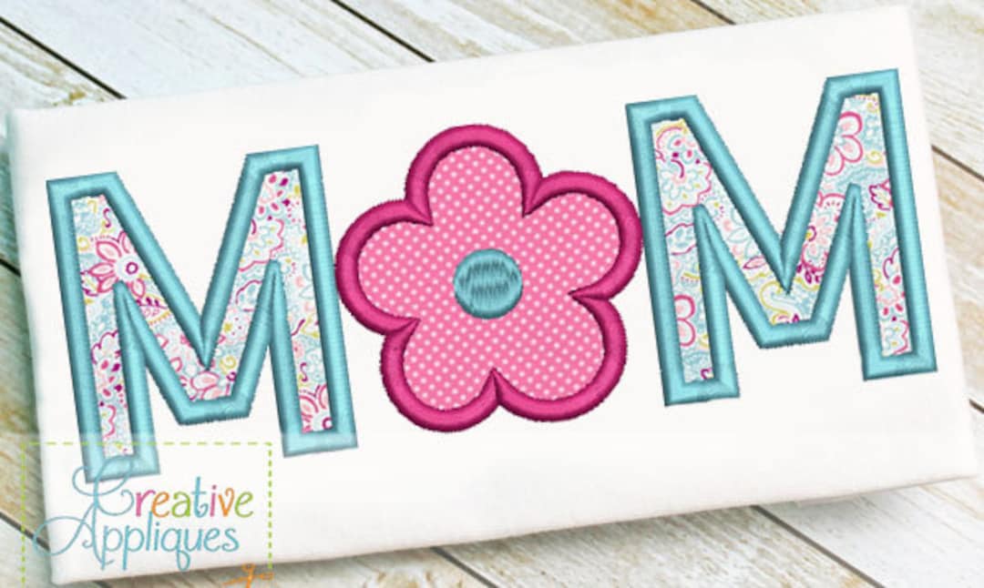 Mom Mother's Day Flower Digital Machine Embroidery Applique Design 3 ...