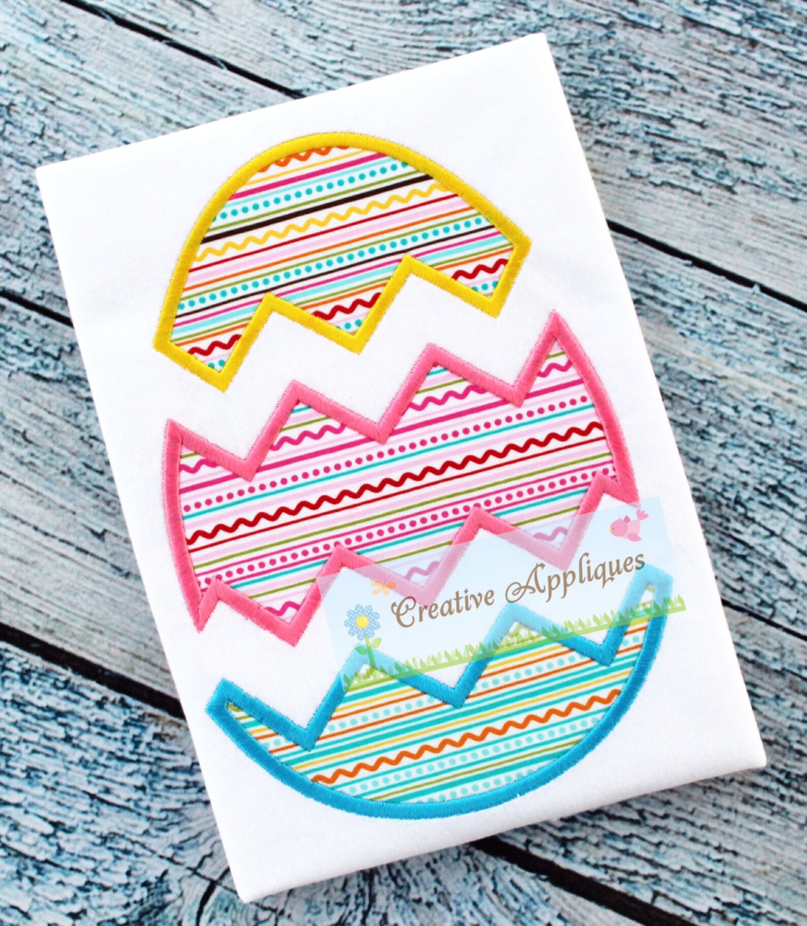 Easter Egg Chevron Digital Machine Embroidery Applique Design - Etsy