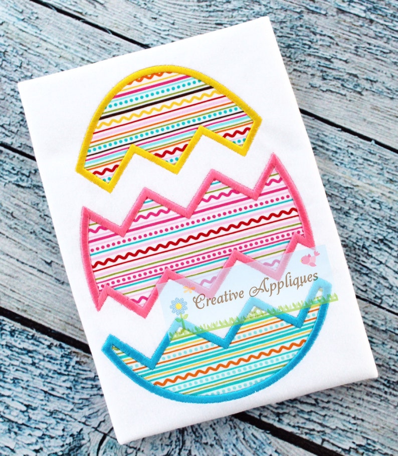 Easter Egg Chevron Digital Machine Embroidery Applique Design - Etsy
