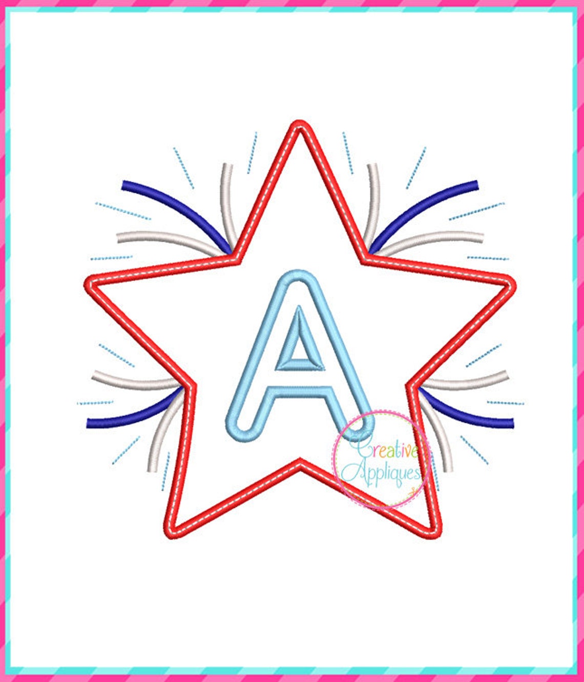 Star Alphabet Letter Set A-Z Applique Machine Embroidery - Etsy