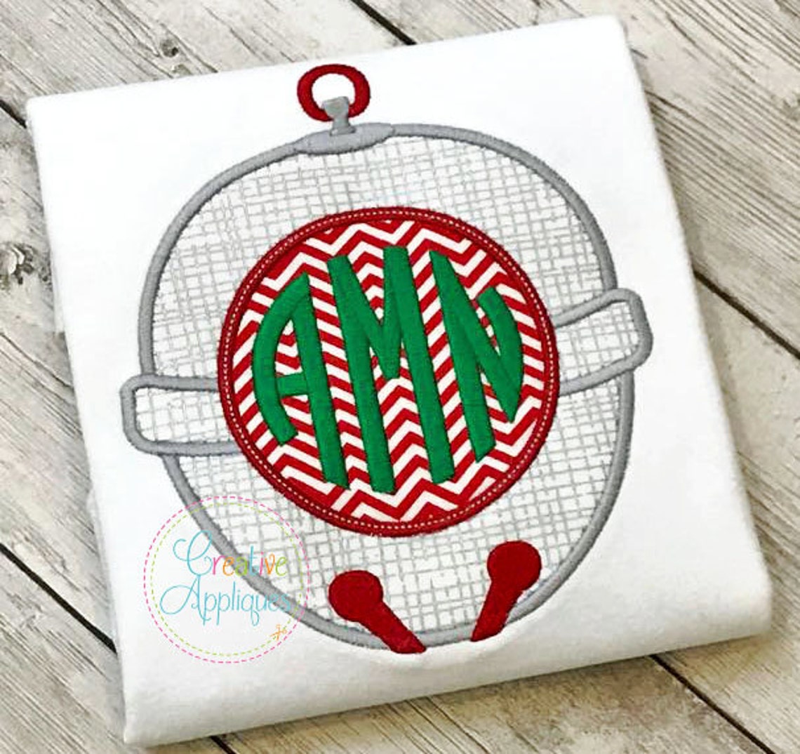 Sleigh Bell Monogram Digital Machine Embroidery Applique | Etsy