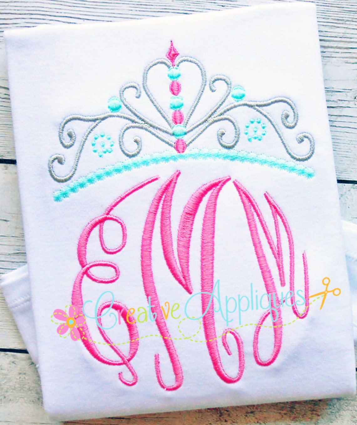 Princess Crown Monogram Topper Machine Embroidery Design 6 Sizes ...