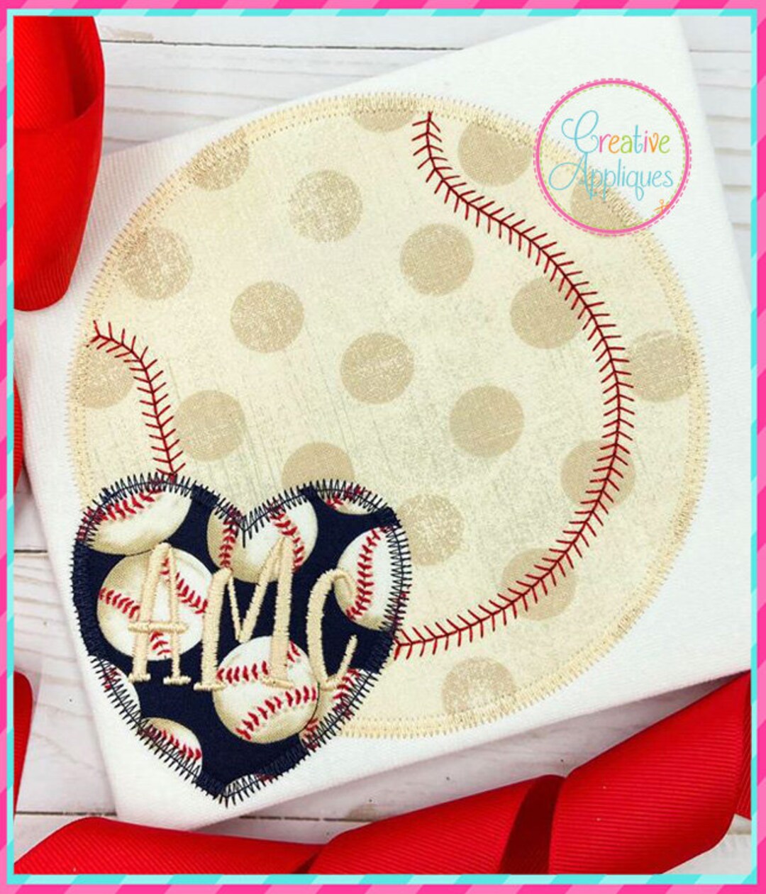 Zigzag Stitch Baseball Softball Star Digital Machine Embroidery Design ...