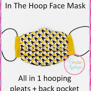 4 SIZES! in the Hoop Face Mask Digital Machine Embroidery Design ...