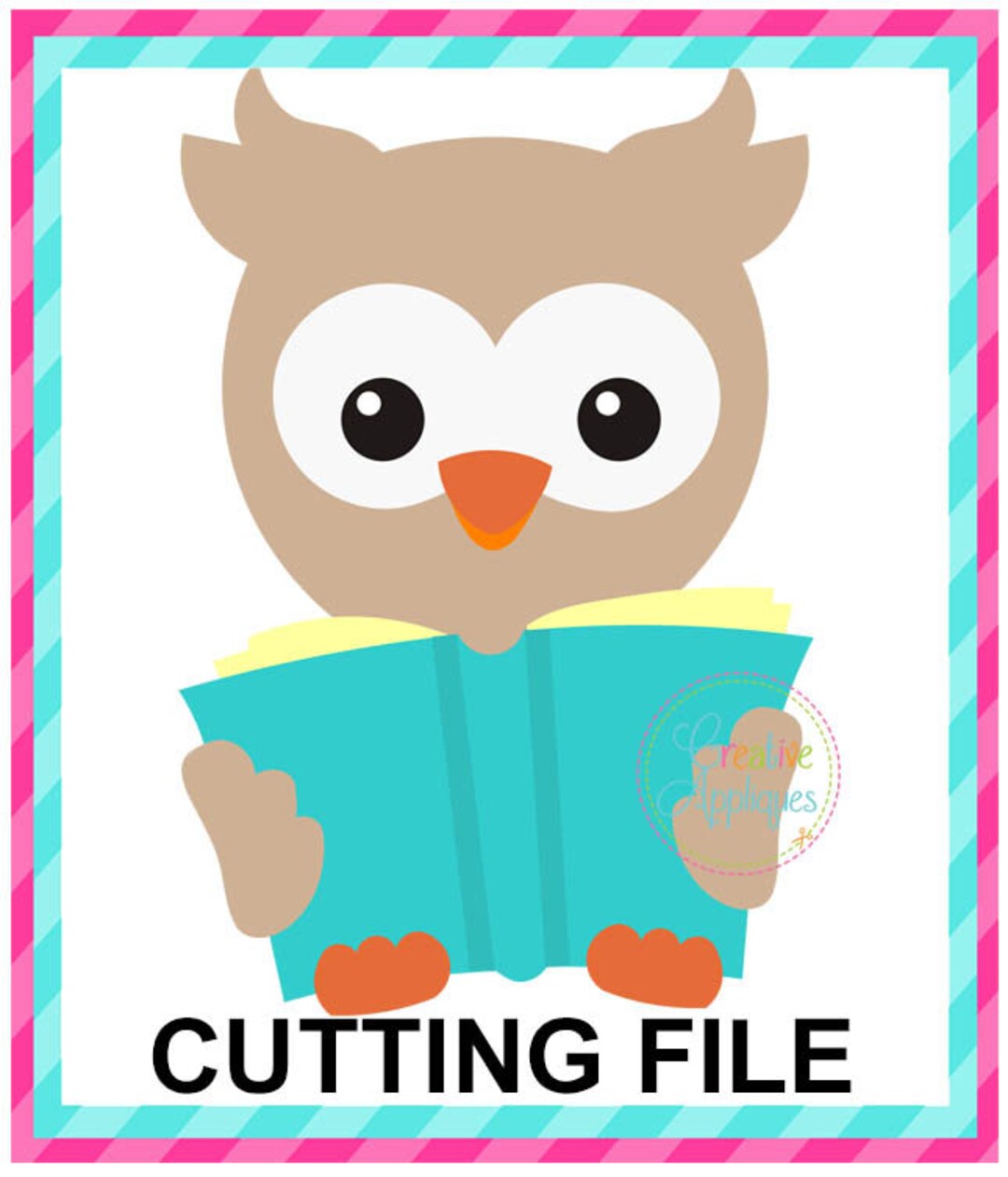 Owl Reading SVG Cutting File, Owl Svg, Owl Cut File, Book Svg, Book Cut ...