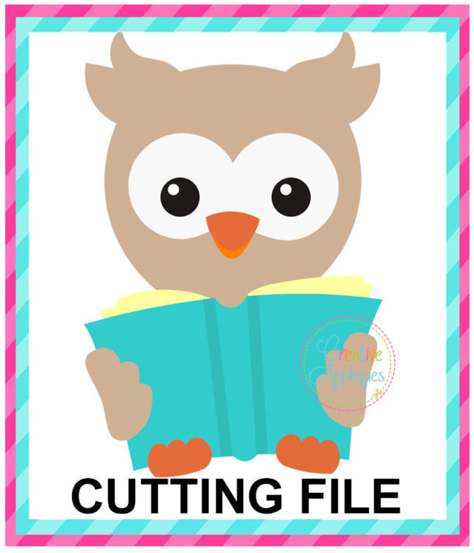 Owl Reading SVG Cutting File Owl Svg Owl Cut File Book Svg - Etsy