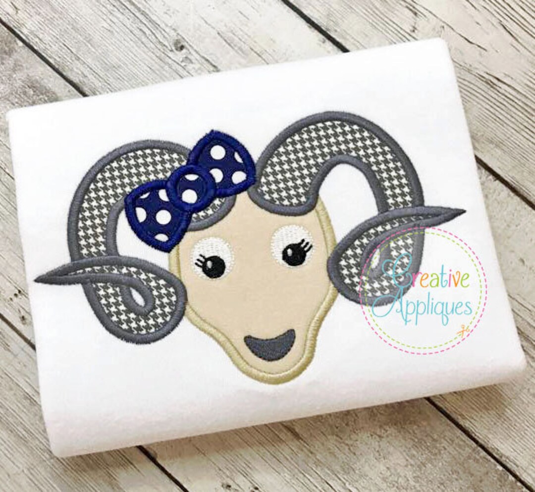 Ram Girl Applique Digital Machine Embroidery Design 4 Sizes, Ram ...