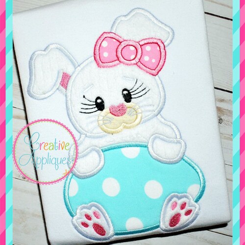 Bunny Rabbit Easter Digital Machine Embroidery Applique Design - Etsy