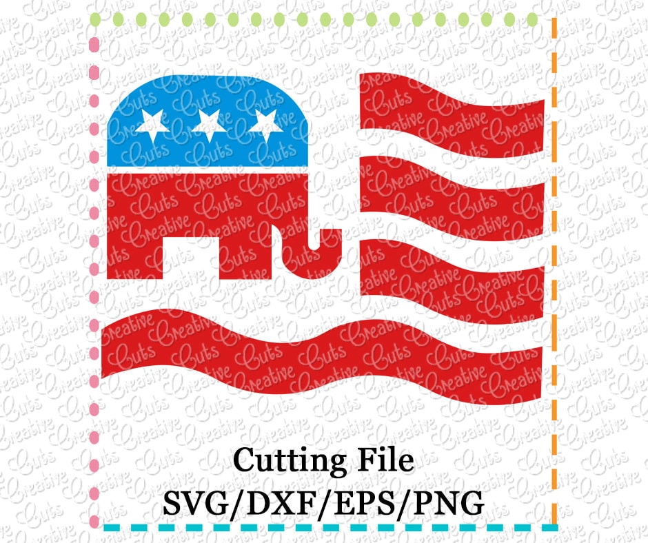 EXCLUSIVE Republican Flag svg elephant svg republican svg | Etsy