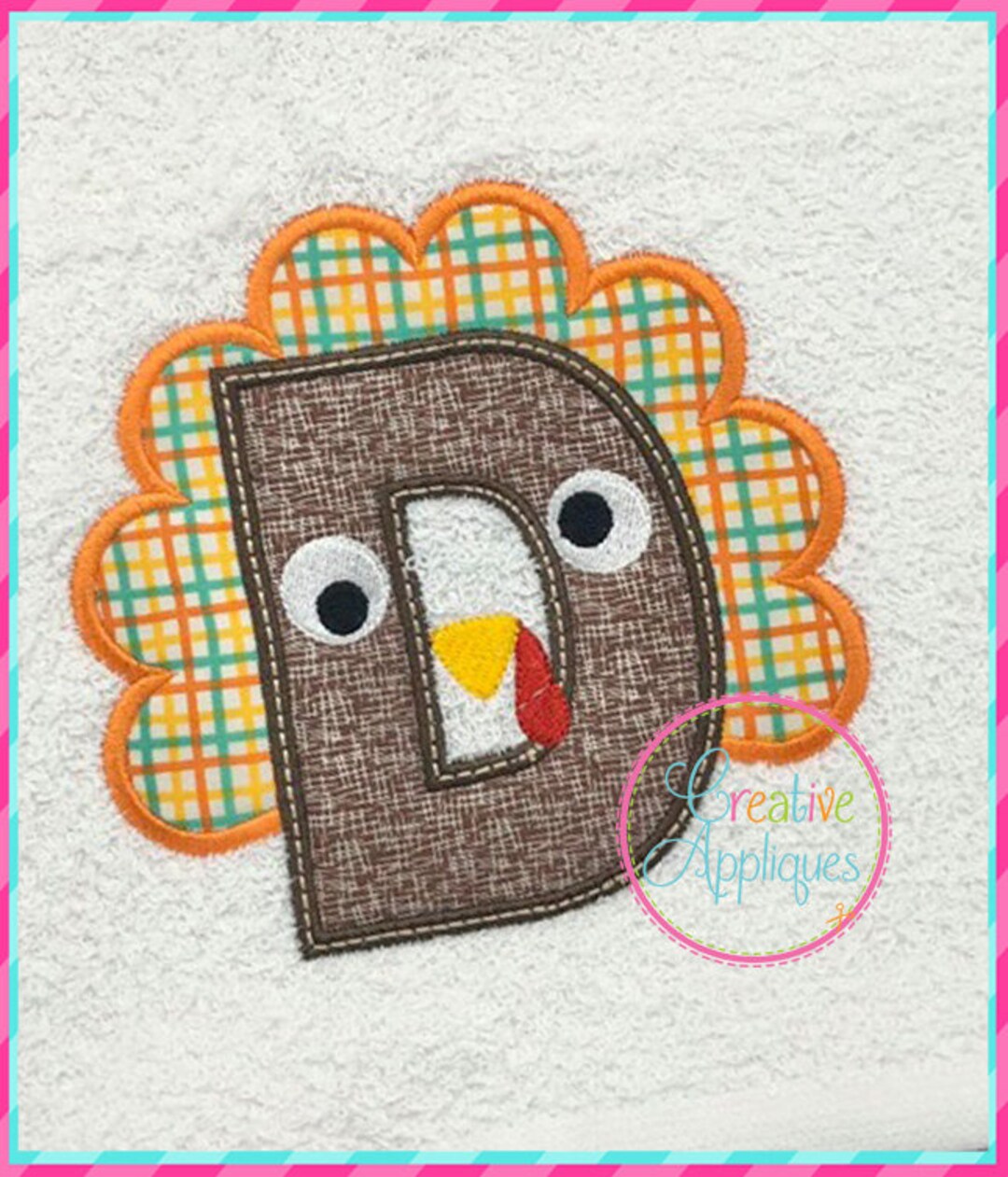 Turkey Alphabet Digital Machine Embroidery Applique Design 4 Sizes ...