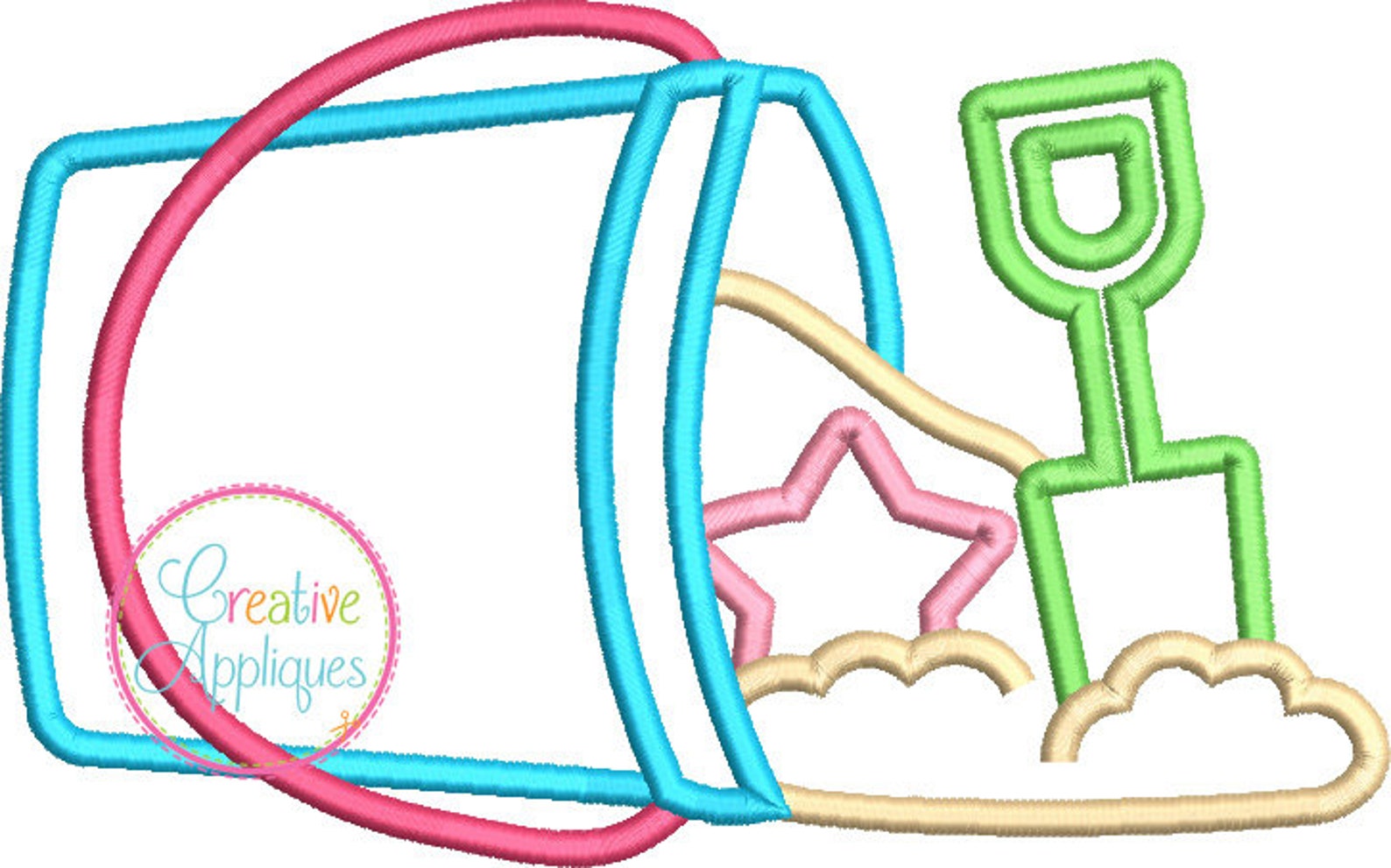 Sand Pail Digital Machine Embroidery Applique Design 4 Sizes, Sand Pail ...