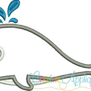 Whale Digital Machine Embroidery Applique Design 4 Sizes, Whale ...