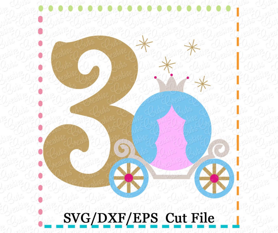 3 3rd Birthday Princess Carriage Svg, Carriage Svg, Princes Svg ...