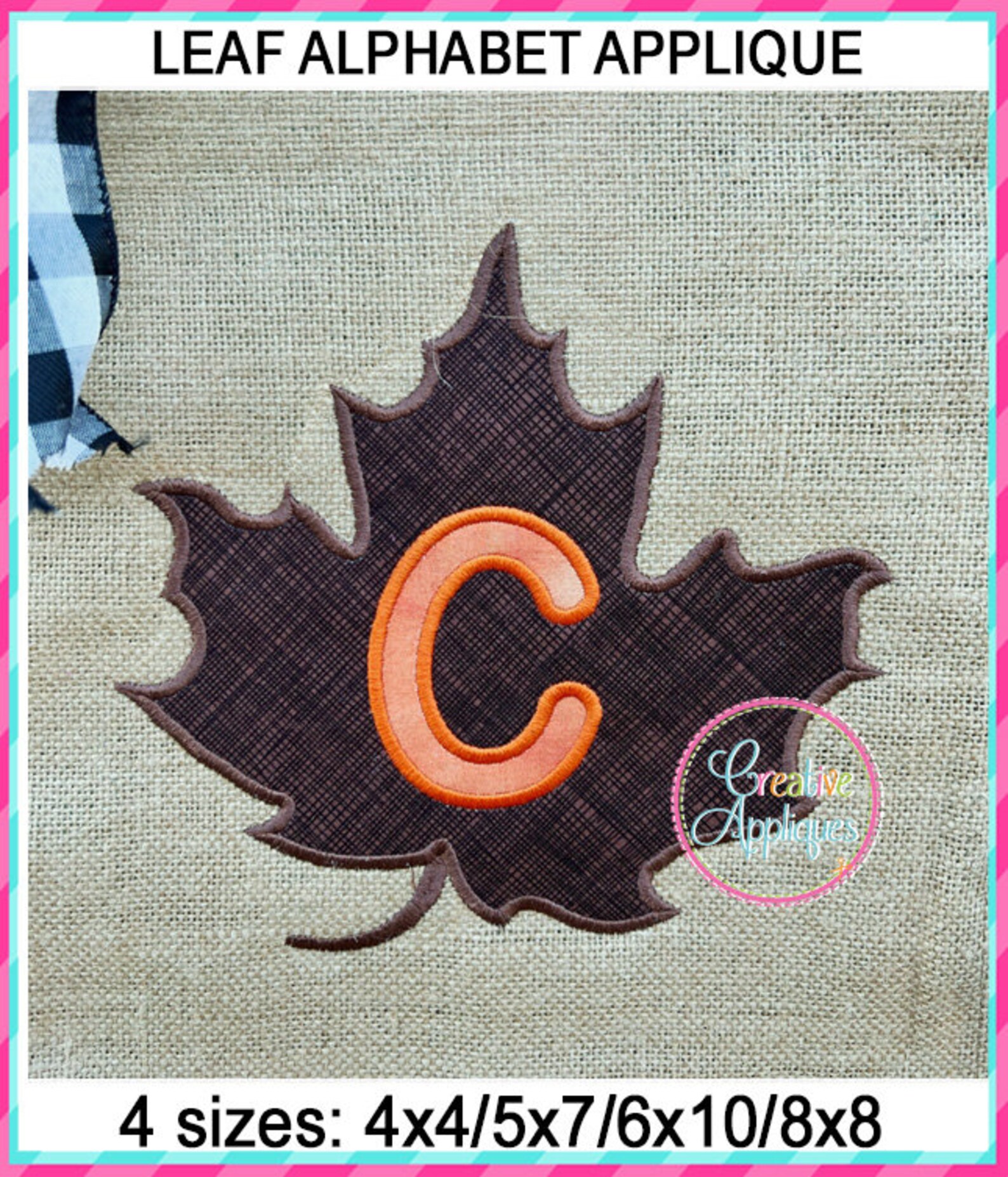 Leaf Applique Alphabet Letter Set A-Z Applique Machine - Etsy