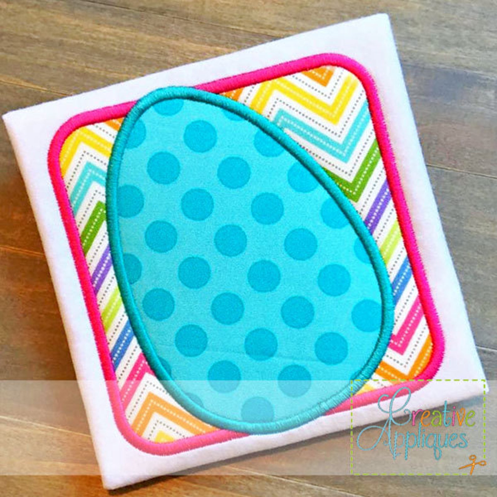 Easter Egg Square Frame Applique Machine Embroidery Design 4 Sizes - Etsy