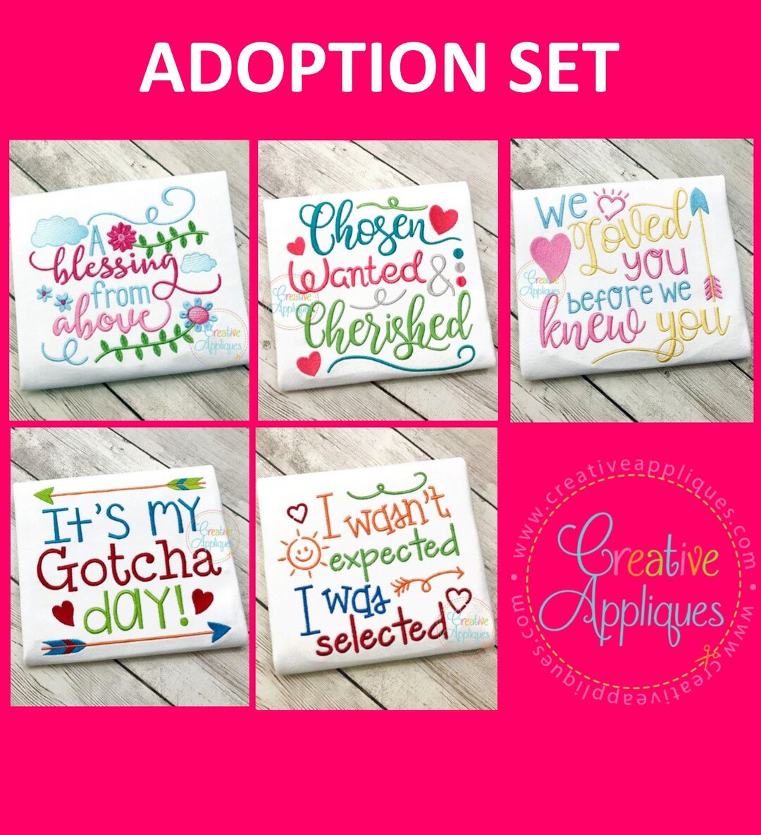 Adoption Embroidery Set Digital Machine Embroidery Design, Adoption ...