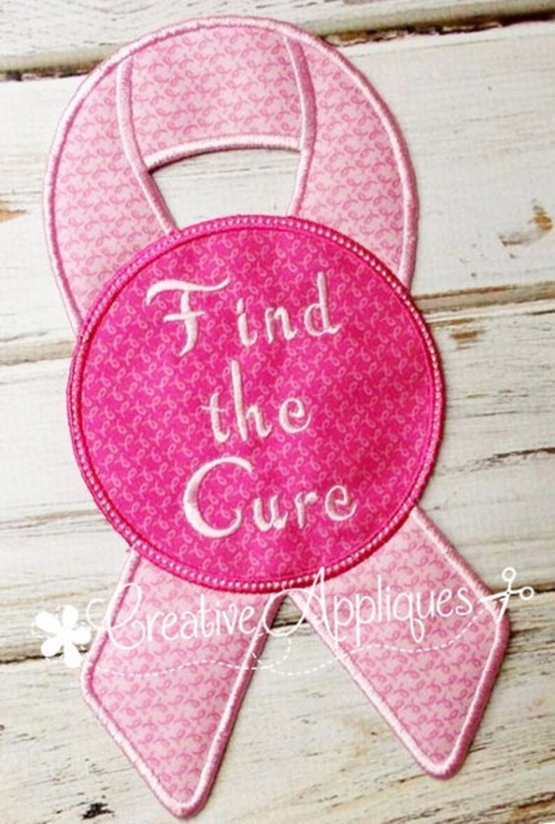 Monogram Awareness Support Ribbon Digital Machine Embroidery Applique ...