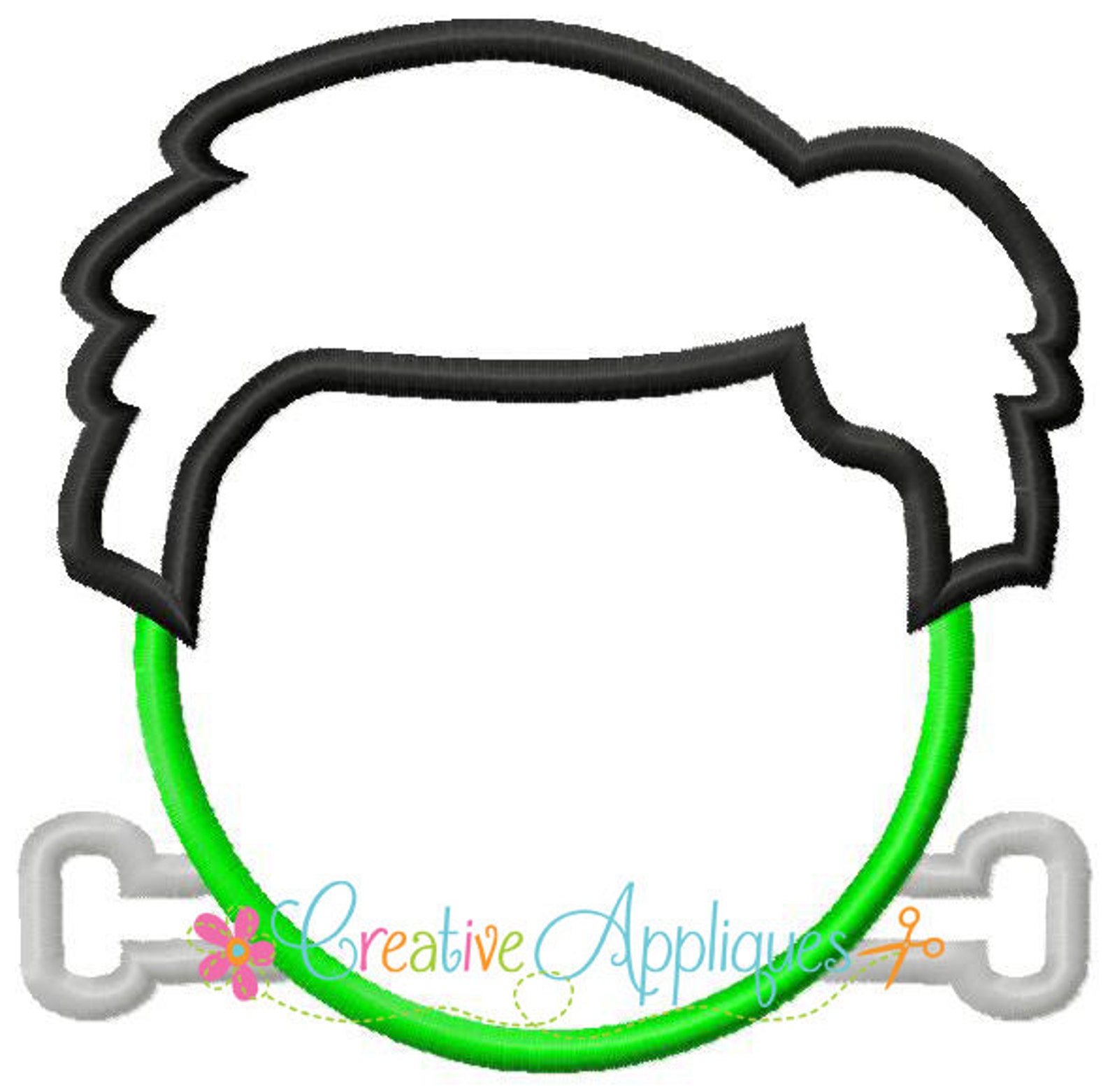 Frankenstein Monogram Halloween Digital Machine Embroidery Applique ...